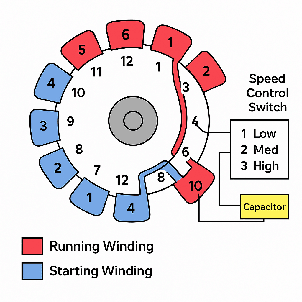 Table Fan Winding Data & Diagram (16 Slot/24 Slot (Repair Guide 2025)